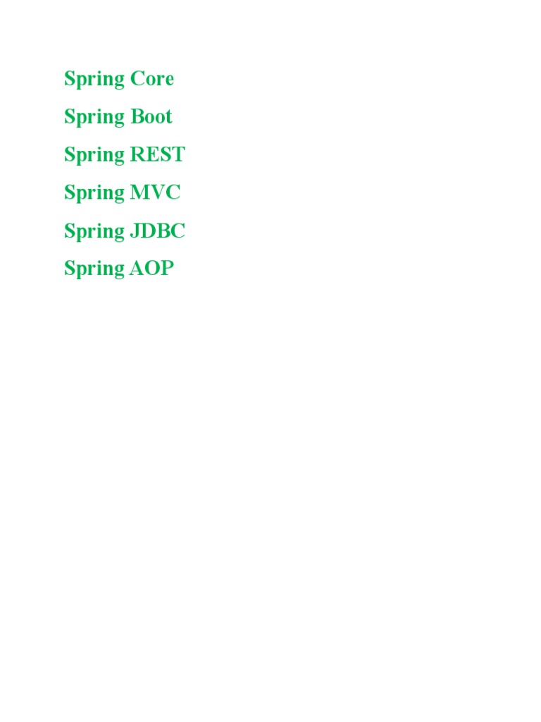 Spring Framework Interview Preparation Pdf Spring Framework Constructor Object Oriented