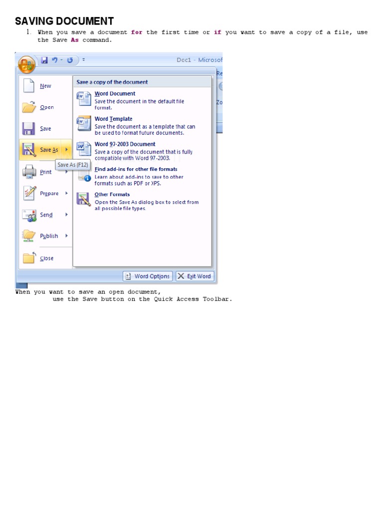 Saving Document: For If As | PDF