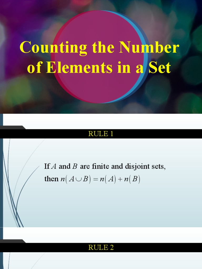 Counting The Number of Elements in A Set | PDF | Algebra | Calculus