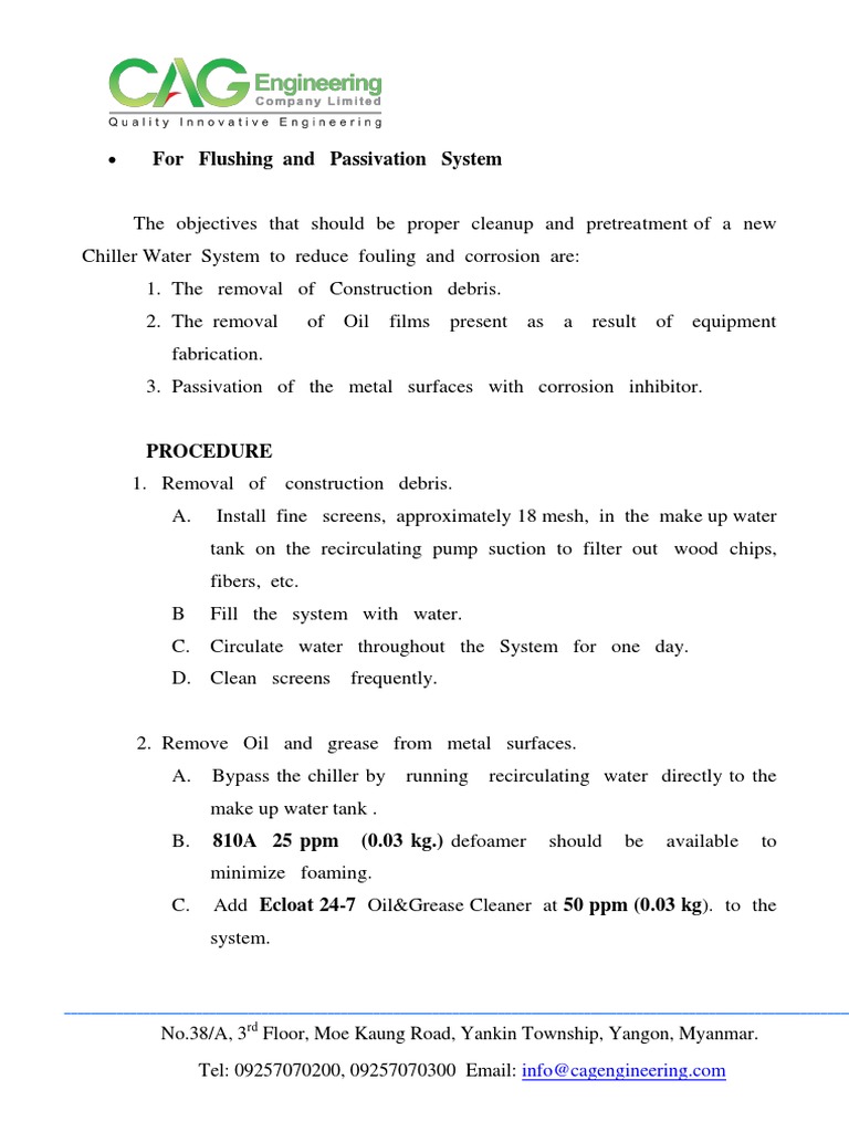 Flushing and Passivation System | PDF | Corrosion | Materials