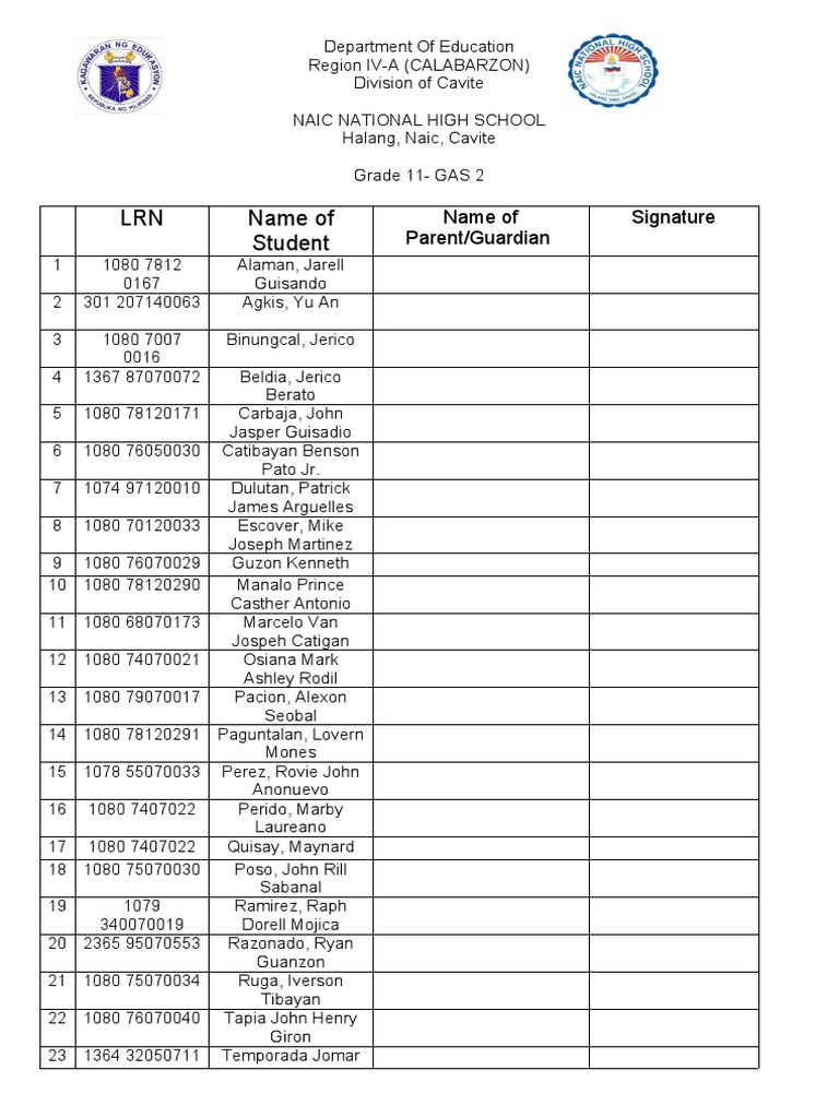 LRN Name of Student | PDF