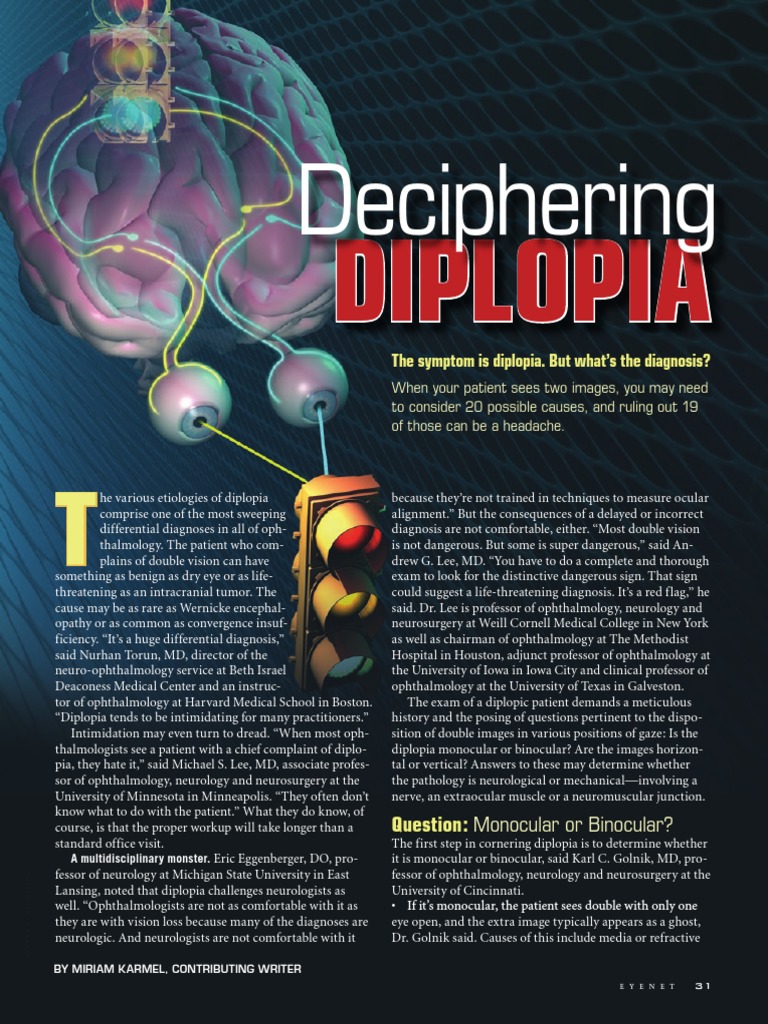 Diplopia PDF | PDF | Neurology | Human Diseases And Disorders
