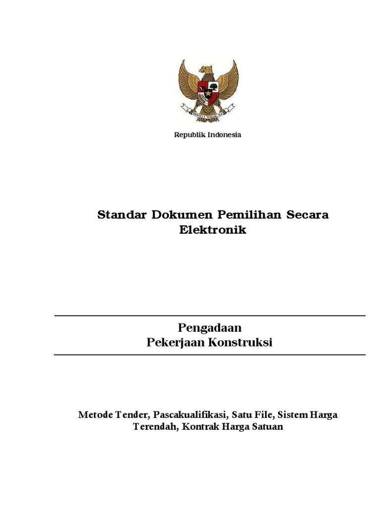 Contoh SDP (Standar Dokumen Penyedia) Secara Elektronik PERMEN PUPR 14 ...