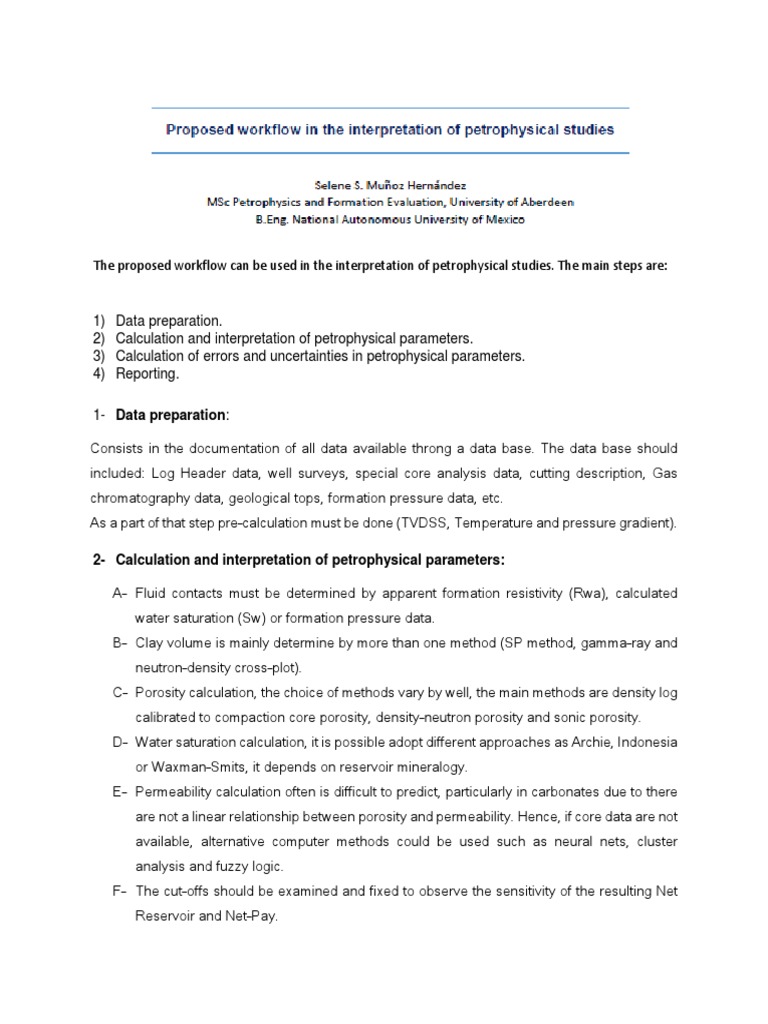 Workflow For Petrophysical Studies Aberdeen PDF | PDF | Science ...
