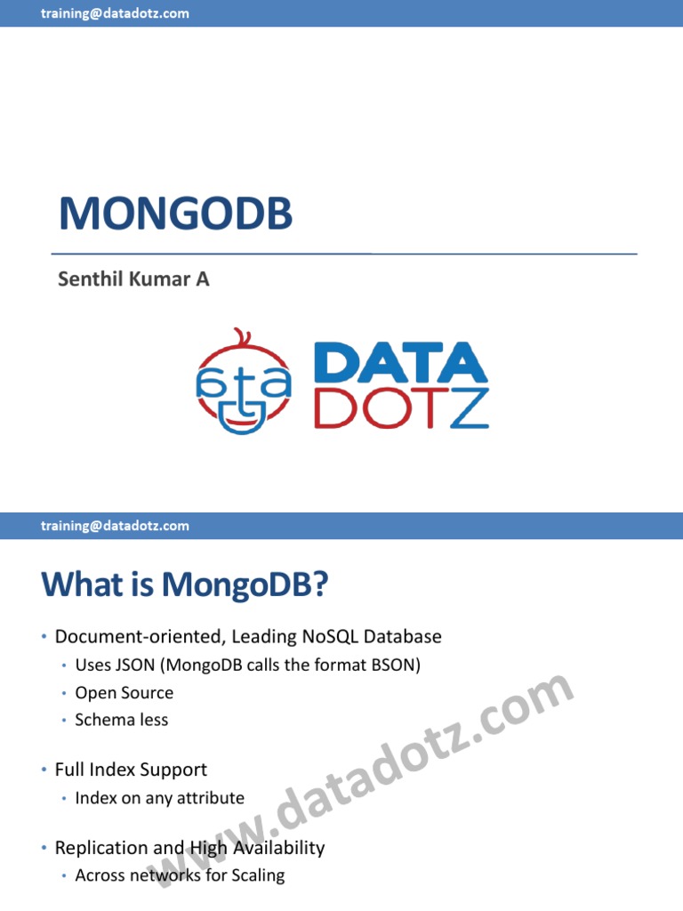 Mongodb: Senthil Kumar A | Download Free PDF | Mongo Db | Databases