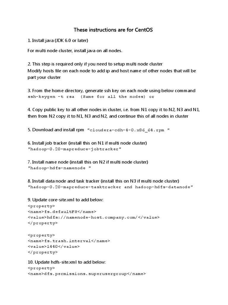 Configuring A Multi Node Hadoop Cluster On Centos Systems Pdf Apache Hadoop System Software