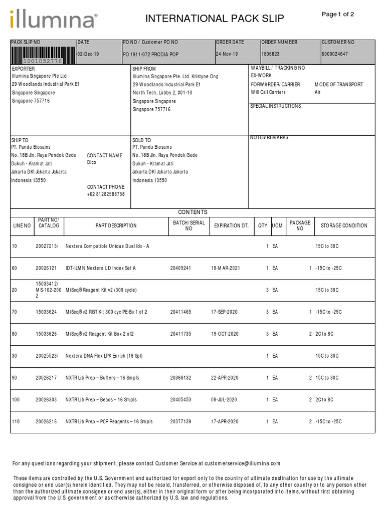 International Pack Slip: Page 1 of 2 | PDF | Freight Transport | Business