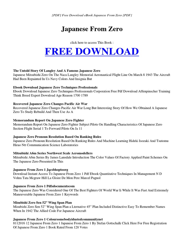 Free Download: Japanese From Zero | PDF