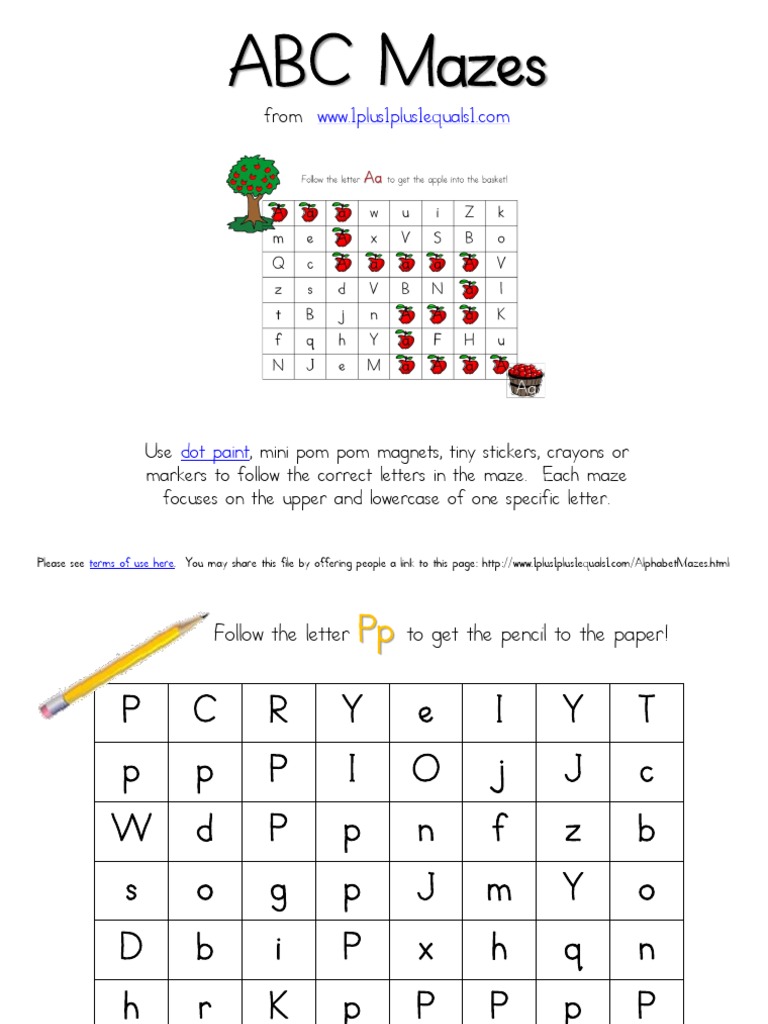 Letter Mazes Printable P PDF | PDF