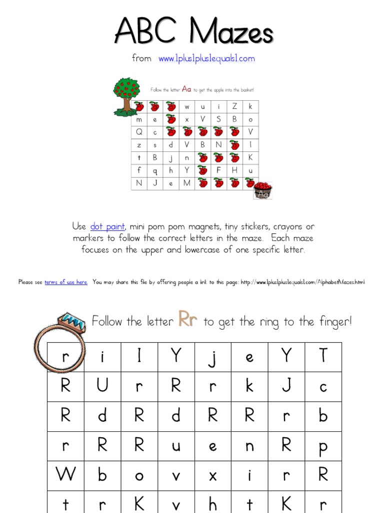Letter Mazes Printable R PDF | PDF