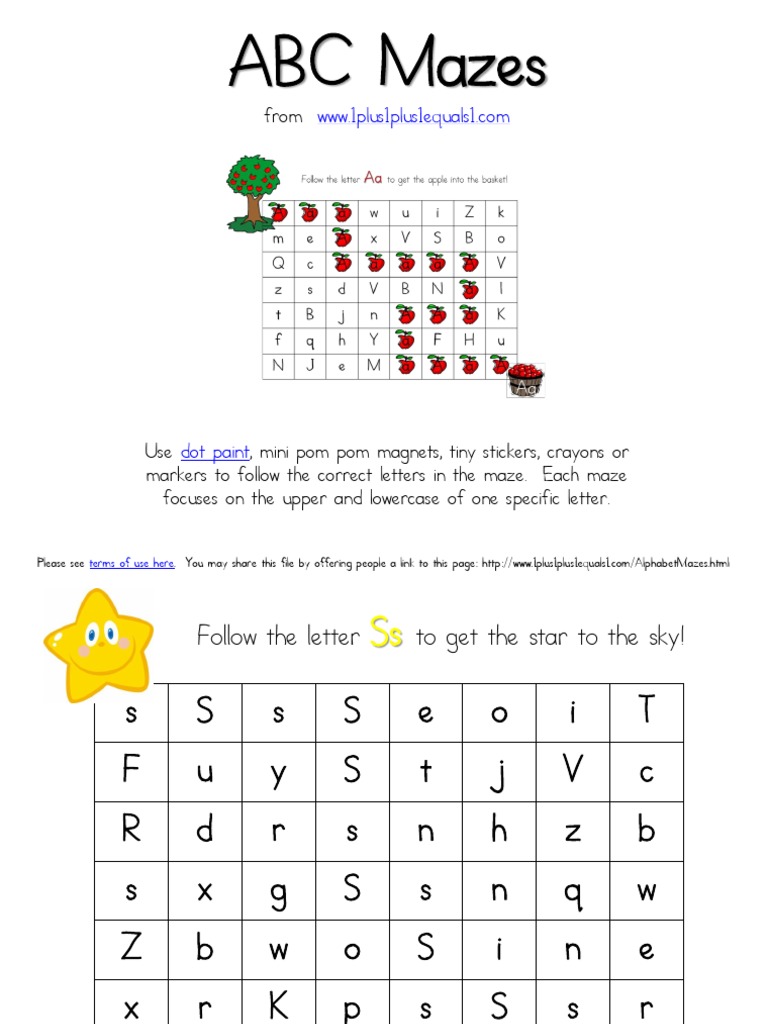 Letter Mazes Printable S PDF | PDF