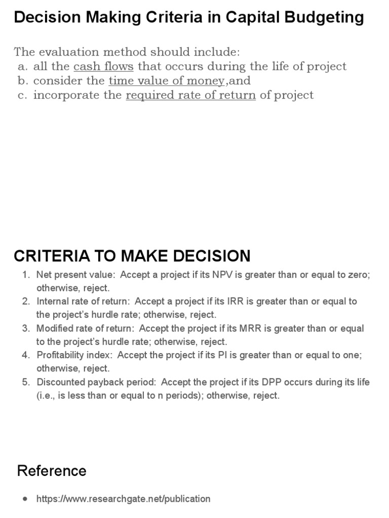 Decision Making Criteria | PDF
