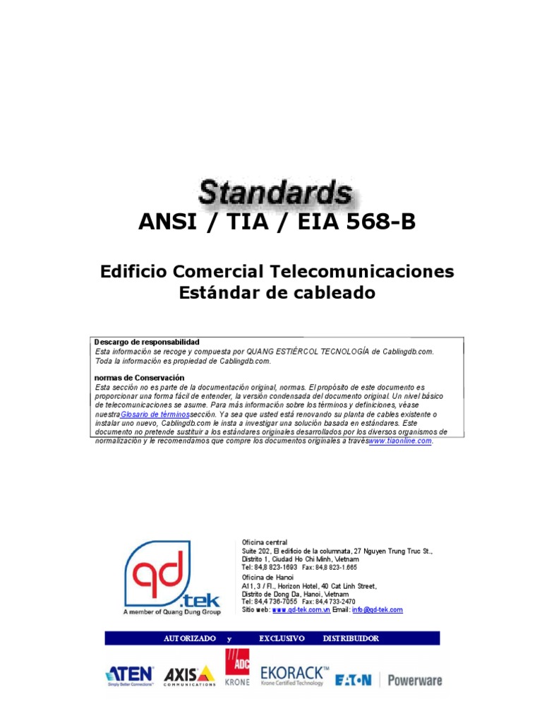 Cabling Standard - ANSI-TIA-EIA 568 B - Commercial Building ...