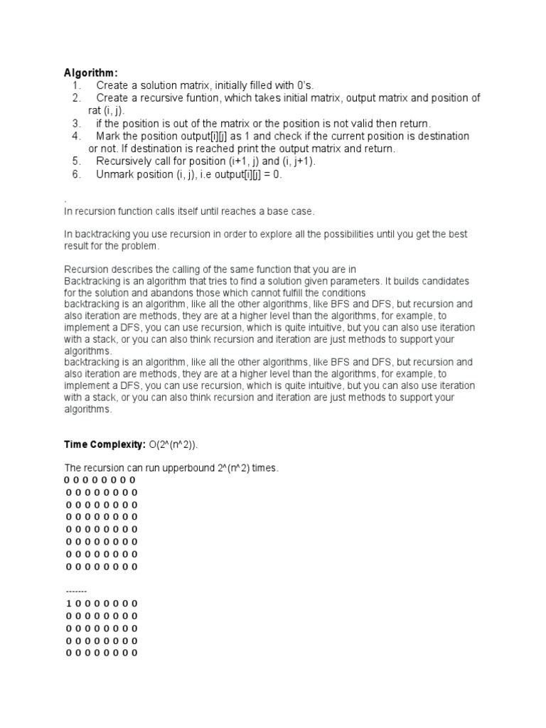 Algorithm:: Time Complexity: O (2 (N 2) ) | PDF | Iteration ...