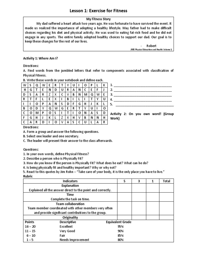 Sir Lev PE 1 Module | PDF | Flexibility (Anatomy) | Aerobic Exercise