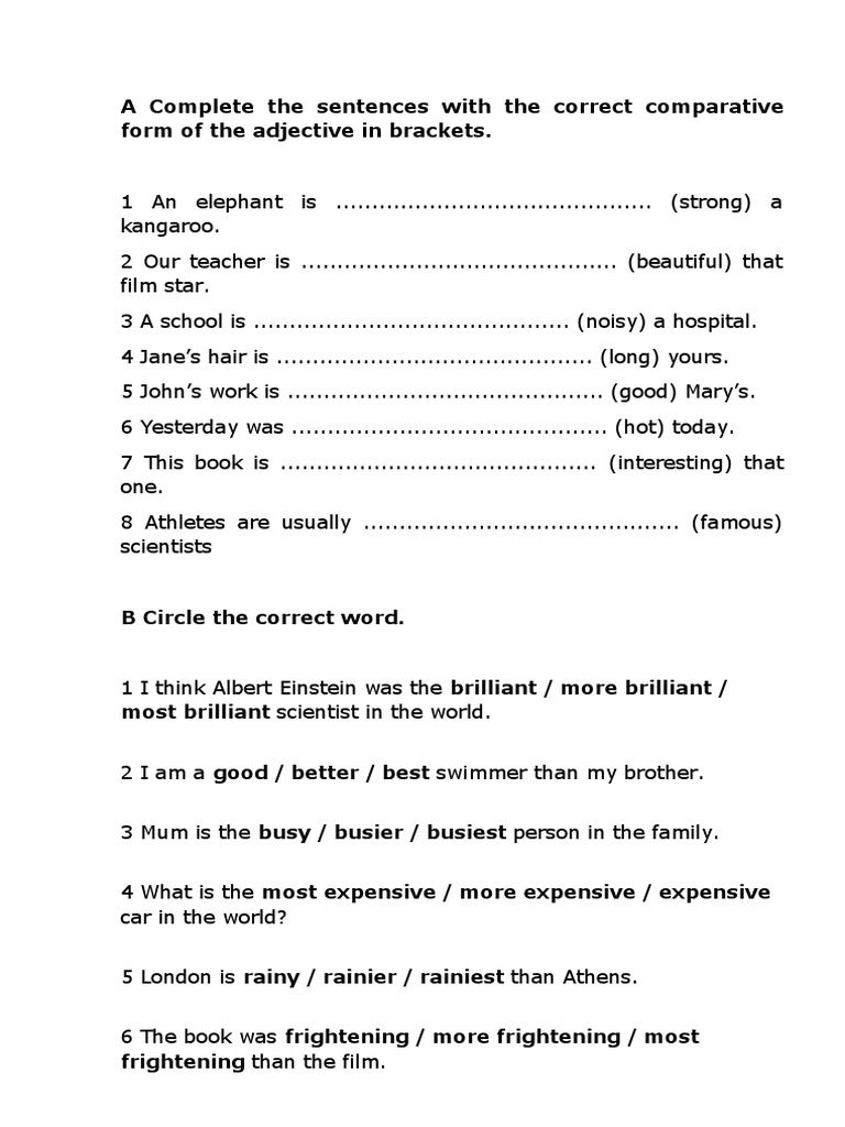 Comparativos y Superlativos