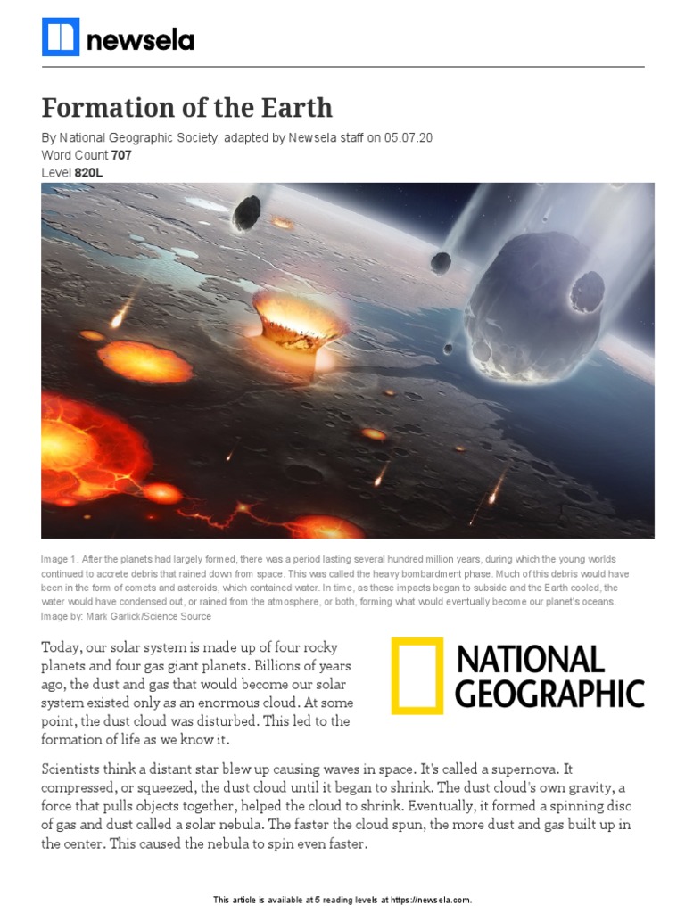 Formation of Earth and Its Atmosphere | PDF | Solar System | Formation ...