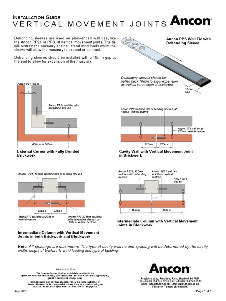 Vertical Movement Joints: Installation Guide | PDF | Building Materials ...