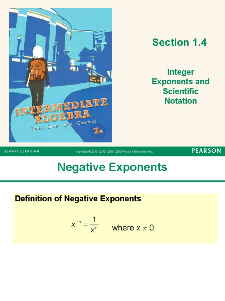 Section 1.4: Integer Exponents and Scientific Notation | PDF ...