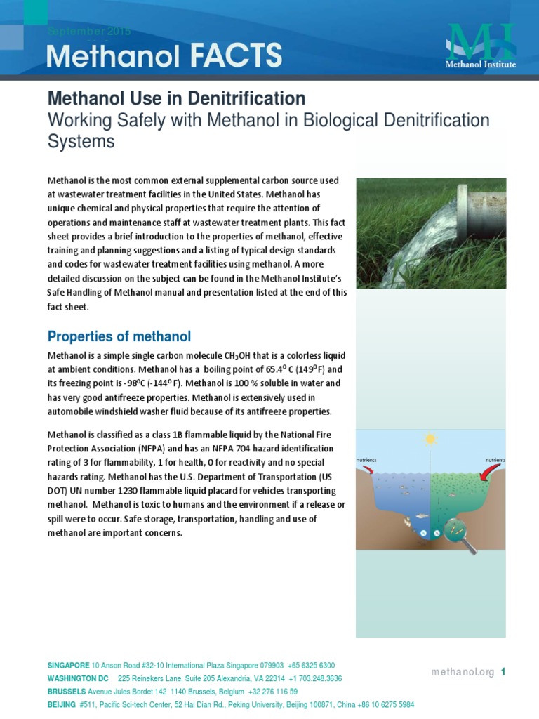 Working Safely With Methanol in Biological Denitrification Systems ...