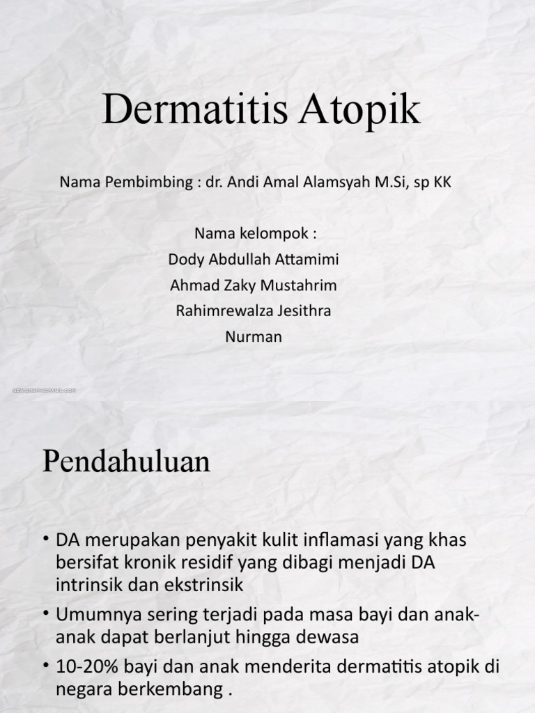 Dermatitis Atopik. Contoh | PDF