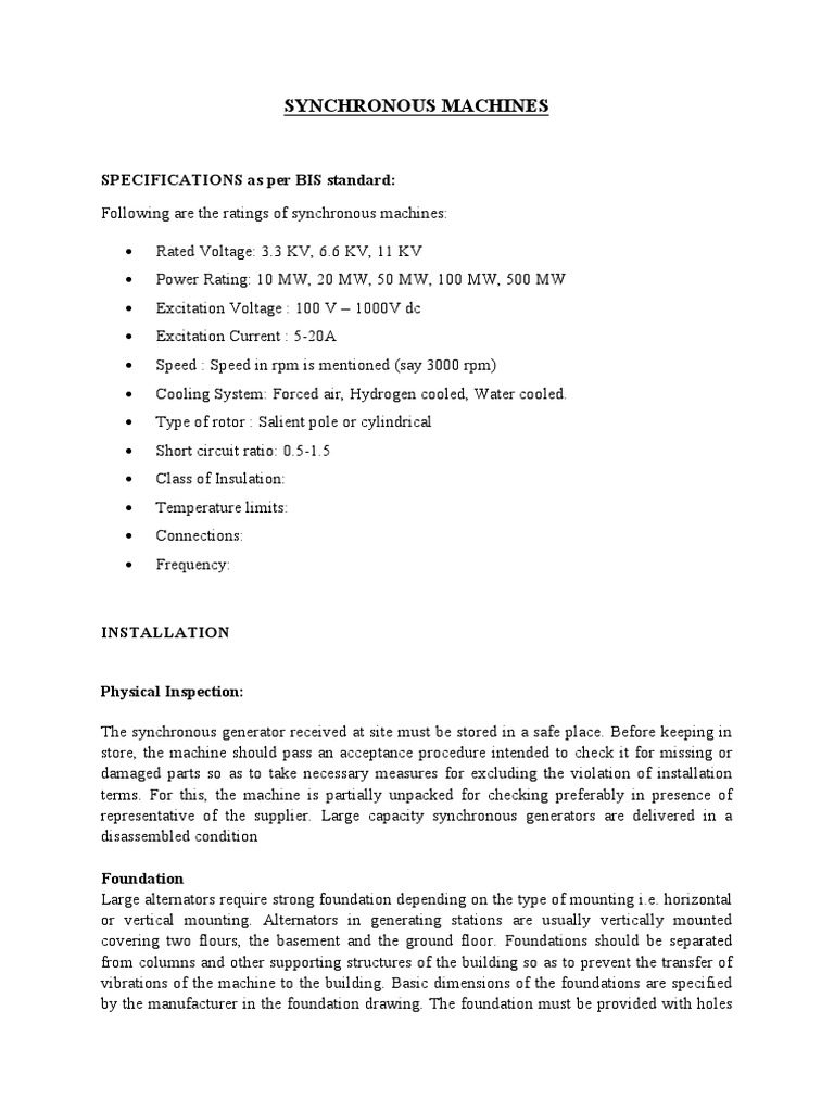 Lecture Notes - Synchronous Machine | PDF | Electric Motor | Electric ...