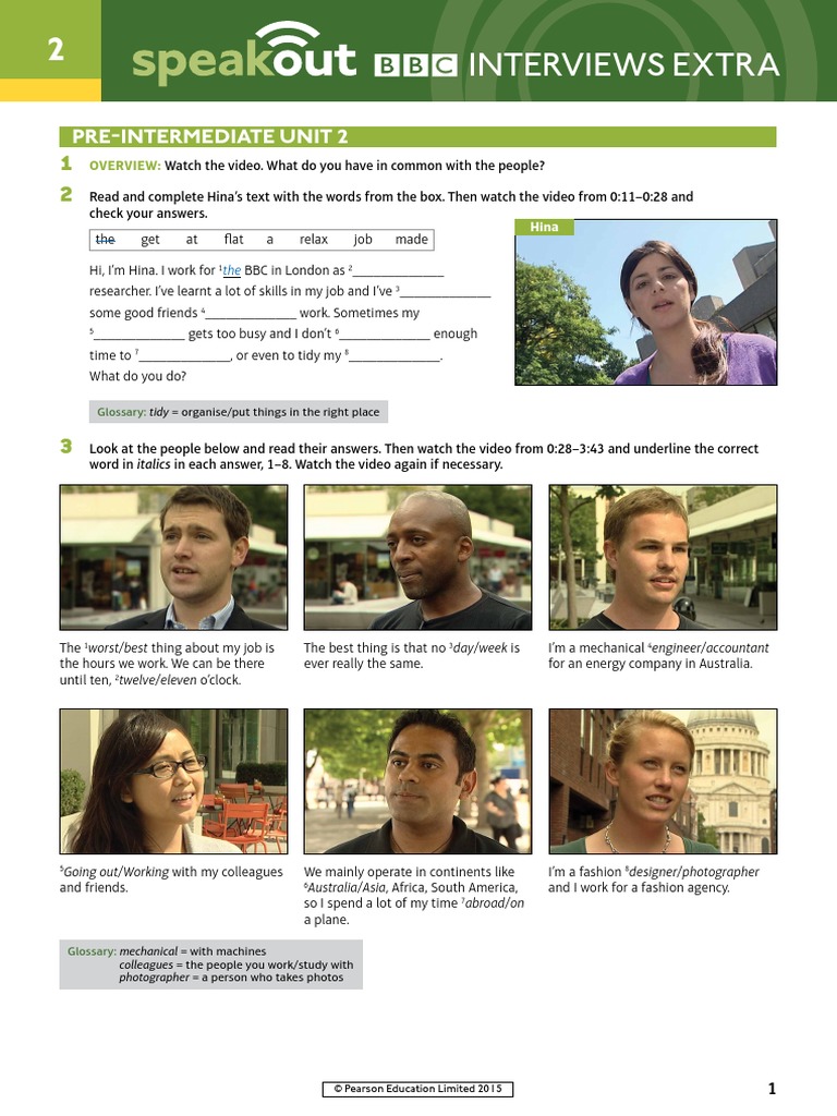 Interviews Extra: Pre-Intermediate Unit 2 | PDF | Employment | Salary