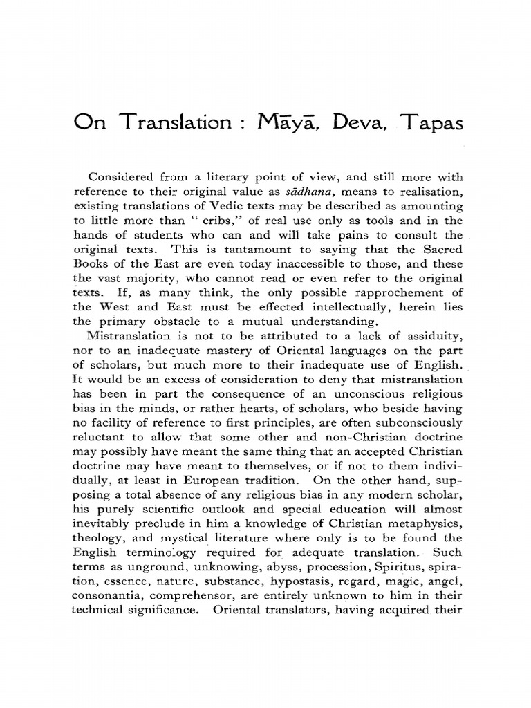 Ananda Coomaraswamy - Maya, Deva, Tapas | PDF | Ātman (Hinduism) | Vedanta