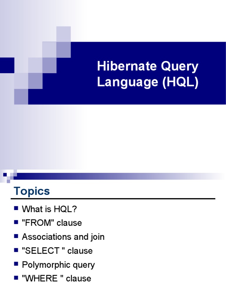 Hibernate Query Language (HQL) | PDF | Class (Computer Programming) | Inheritance (Object ...