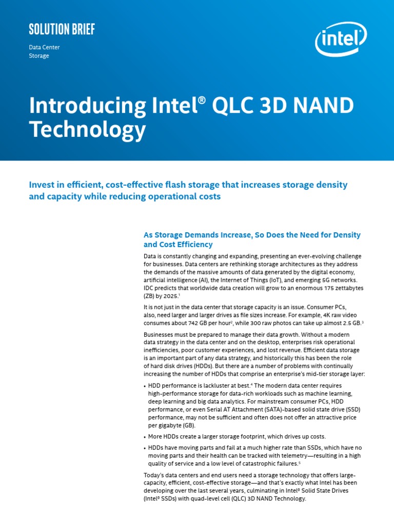 qlc-3d-nand-technology-solution-brief | PDF | Solid State Drive | Hard ...
