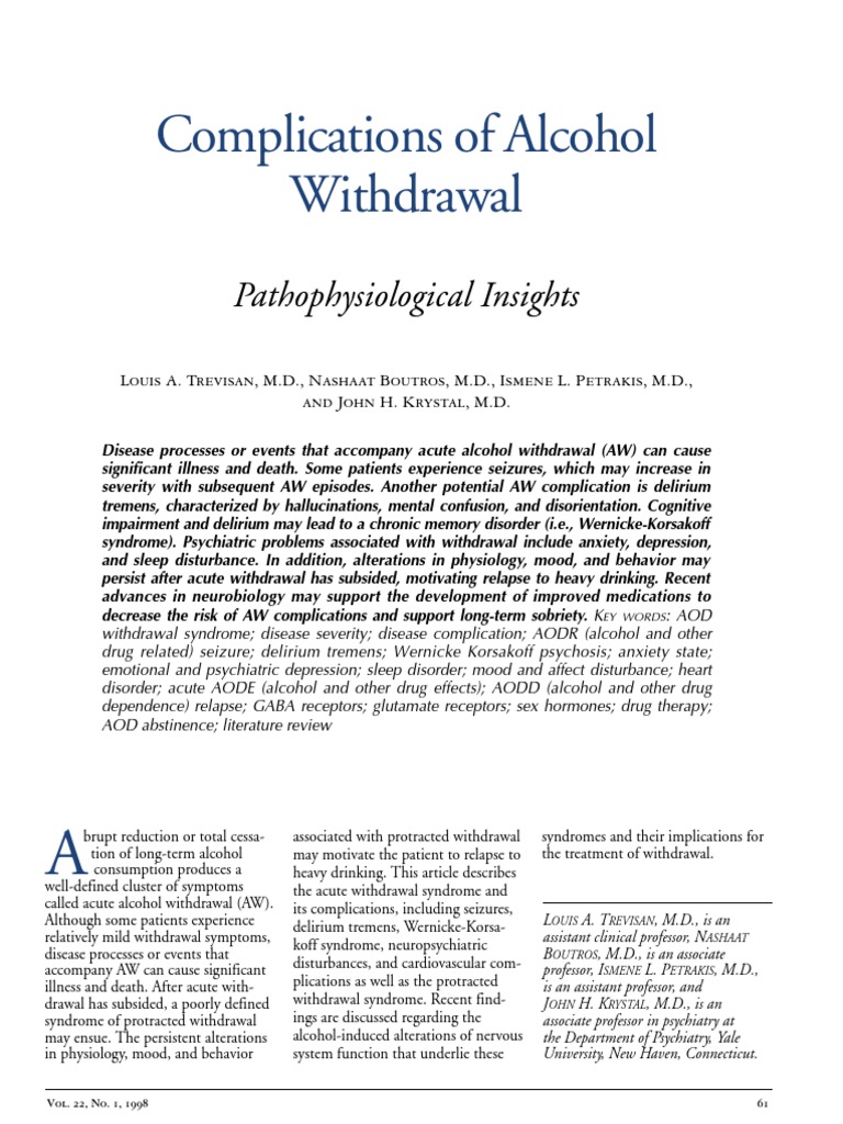 Alcohol Withdrawal | PDF | Alcoholism | Alcohol Intoxication