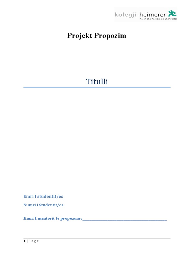 Projekt Propozim Per Teme Diplome | PDF