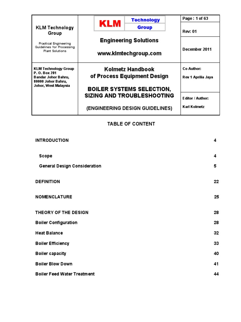 ENGINEERING DESIGN GUIDELINES Boiler Systems Rev1.3web PDF | PDF ...