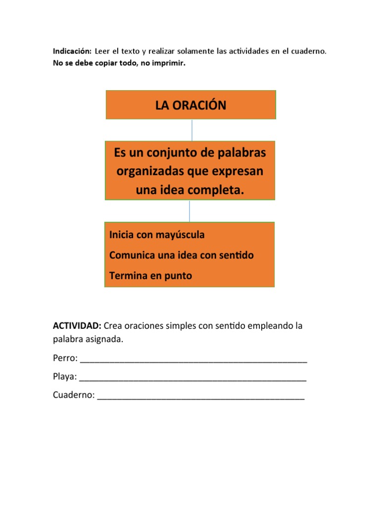 Clases y partes de la oración para niños | PDF | Oración (Lingüística ...