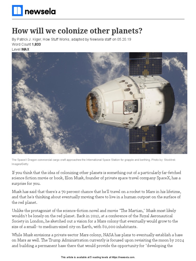 Space Colonization: Moon, Mars, Beyond | PDF | Space Colonization ...