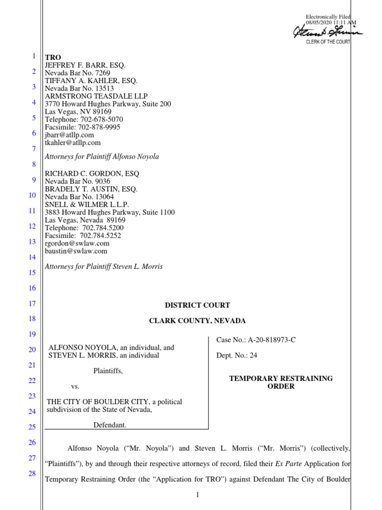 Temporary Restraining Order | PDF | Injunction | Government