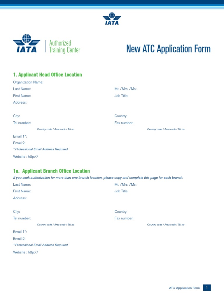 Atc Application Form PDF | PDF | Dangerous Goods | Airport