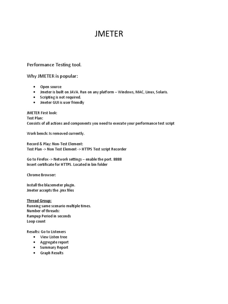 Jmeter: Performance Testing Tool. Why JMETER Is Popular | PDF