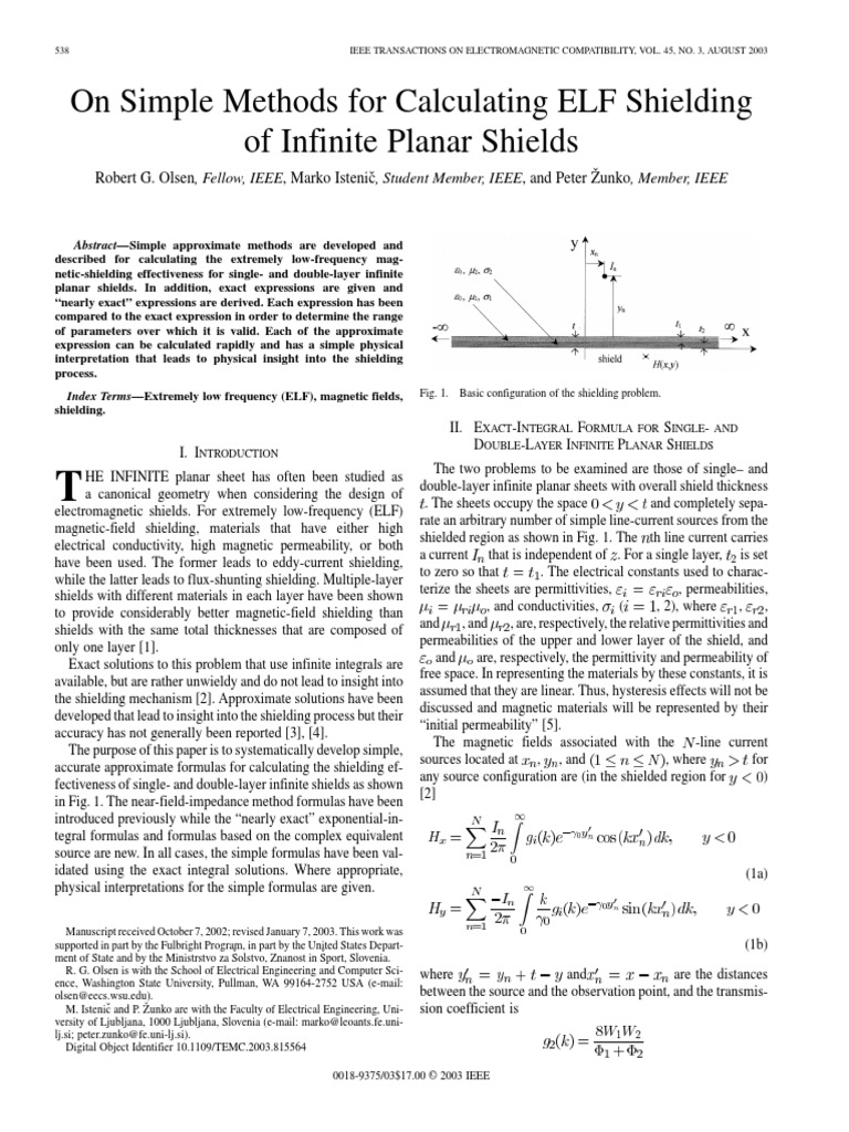 Olsen ELF Shielding | PDF | Integral | Magnetic Field