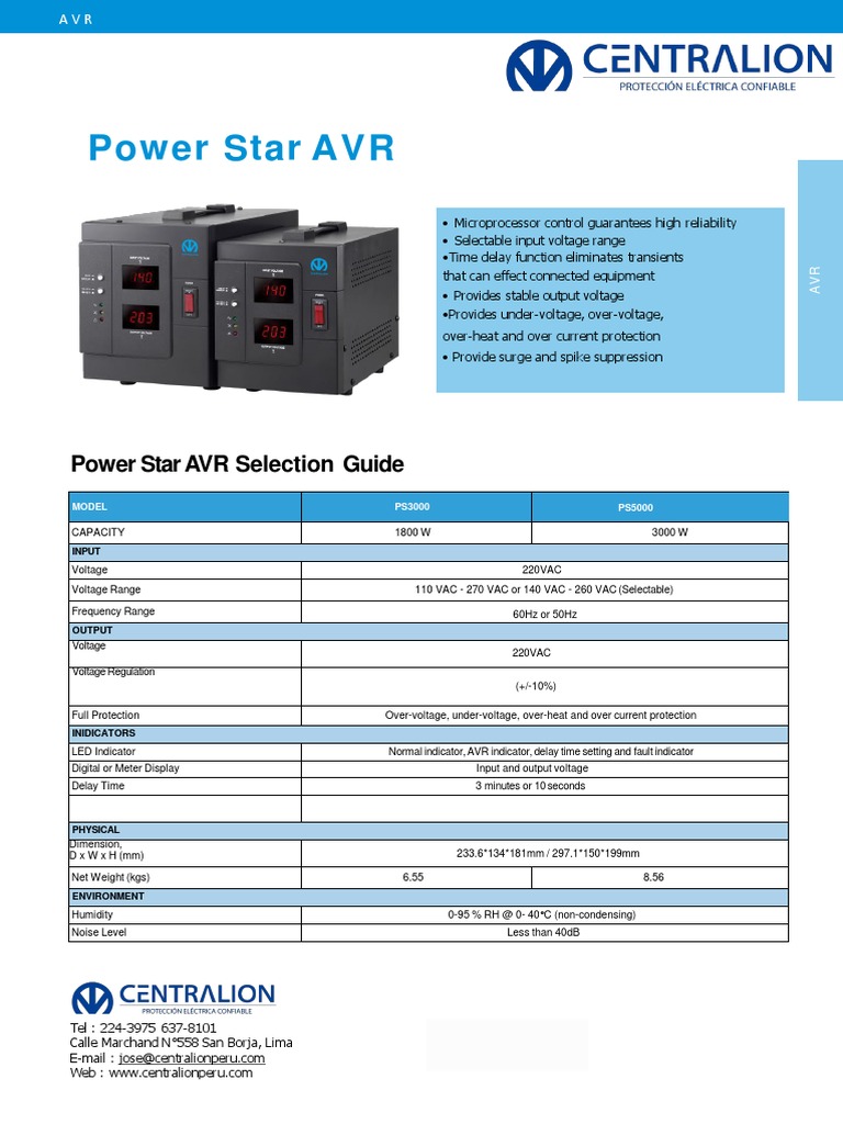 Power Star AVR Selection Guide | PDF | Manufactured Goods | Computer ...