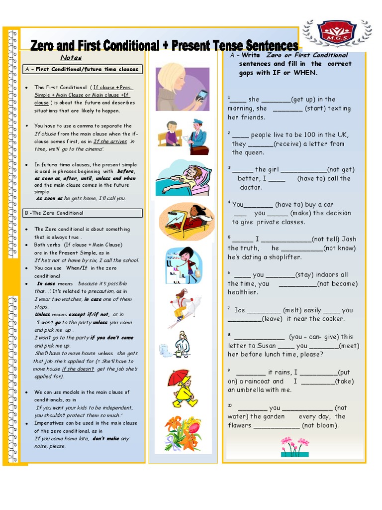 Notes A First Conditionalfuture Time Clauses Pdf Clause 4291