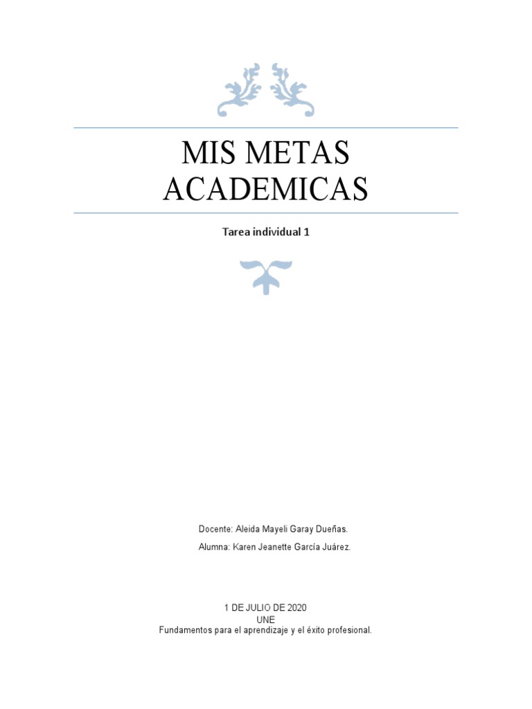Mis Metas Académicas y Profesionales | PDF | Aprendizaje | Educación ...