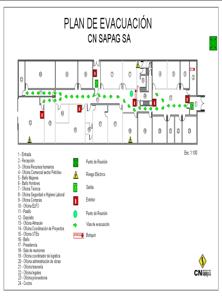 Plan de Evacuación CN SAPAG (2019) | PDF