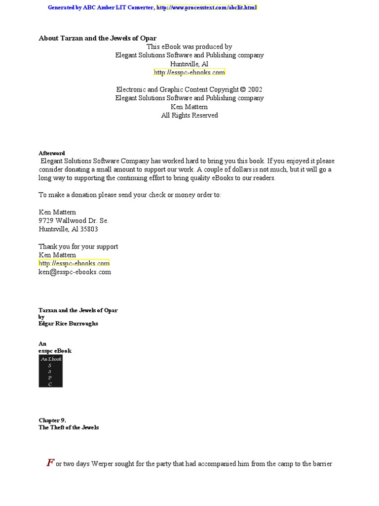 Tarzan and The Jewels of Opar | PDF | Nature