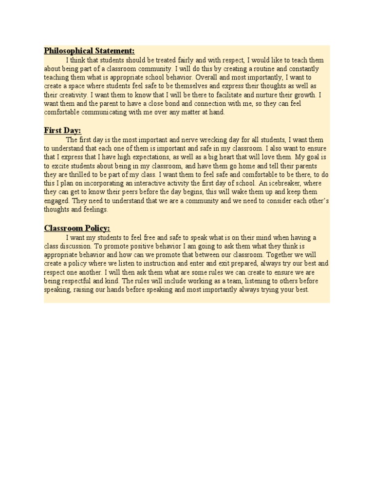 Philosophical Statement | PDF