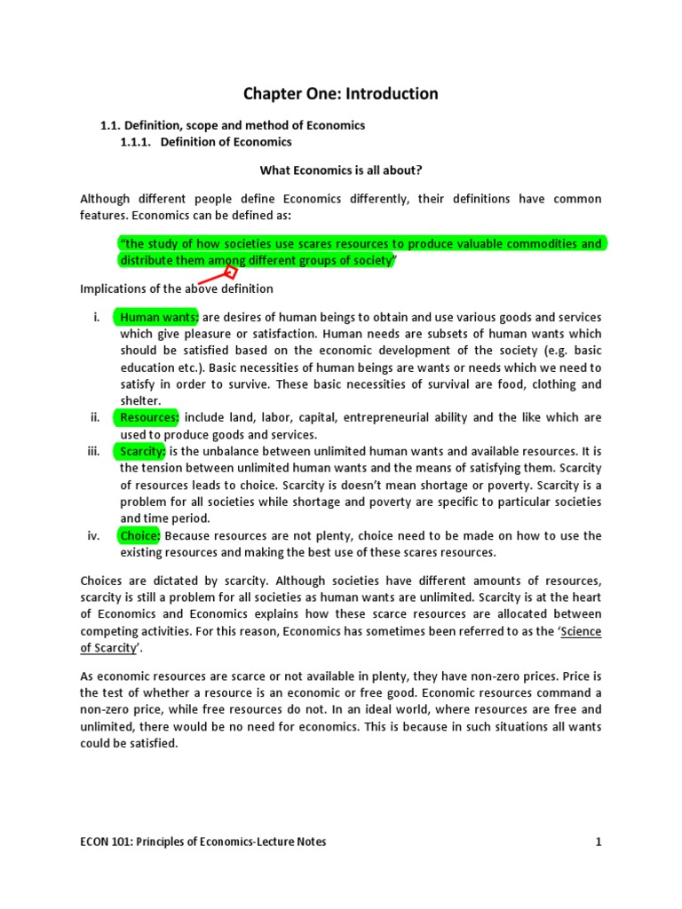 Eco101 C-1 | PDF | Economic System | Economics