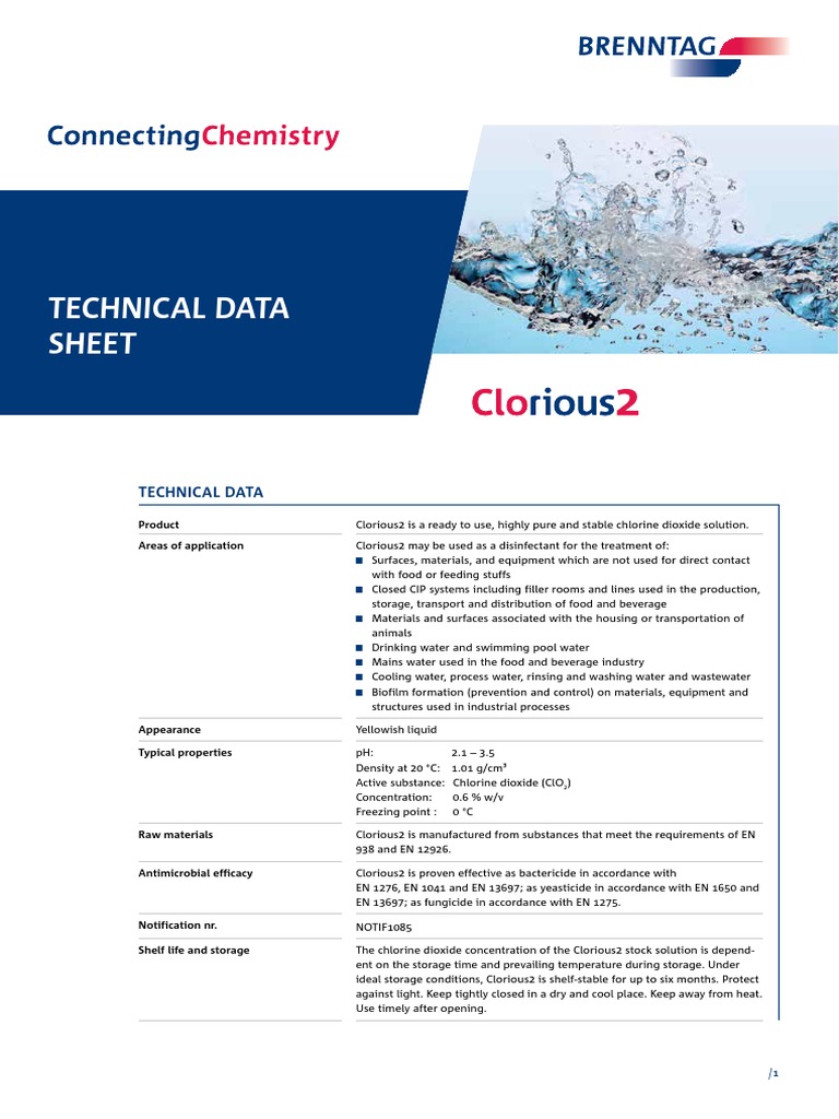 TDS Clorious2 EN BE 2017.04 | PDF | Corrosion | Chlorine