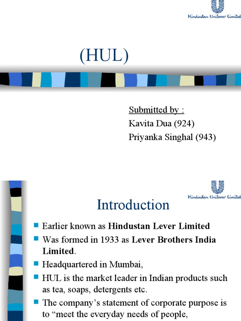 Hindustan Unilever Limited (HUL) | PDF | Retail | Supply Chain Management