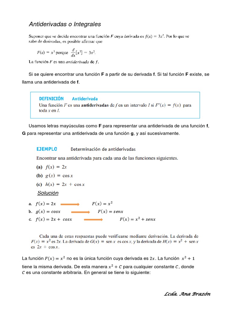 Antiderivadas o Integrales | PDF | Integral | Derivado