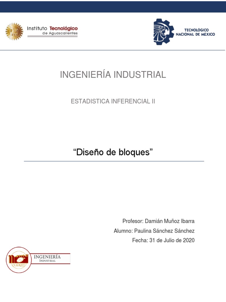 Diseño de bloques | PDF | Análisis de variación | Diferencia